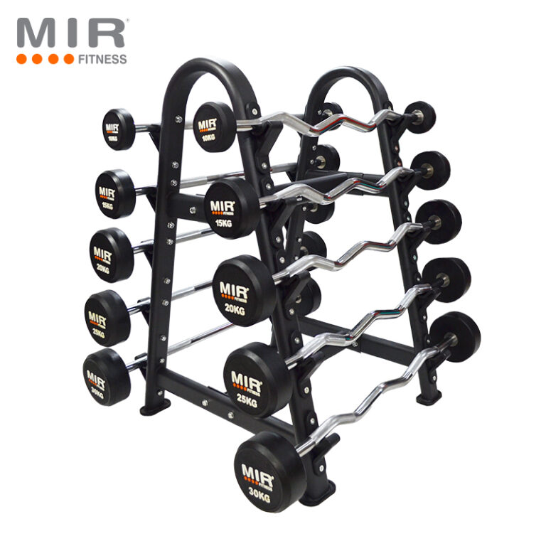 Set de 5 barras rectas y 5 EZ de 10kg a 30kg Mir (2 por cada peso ...